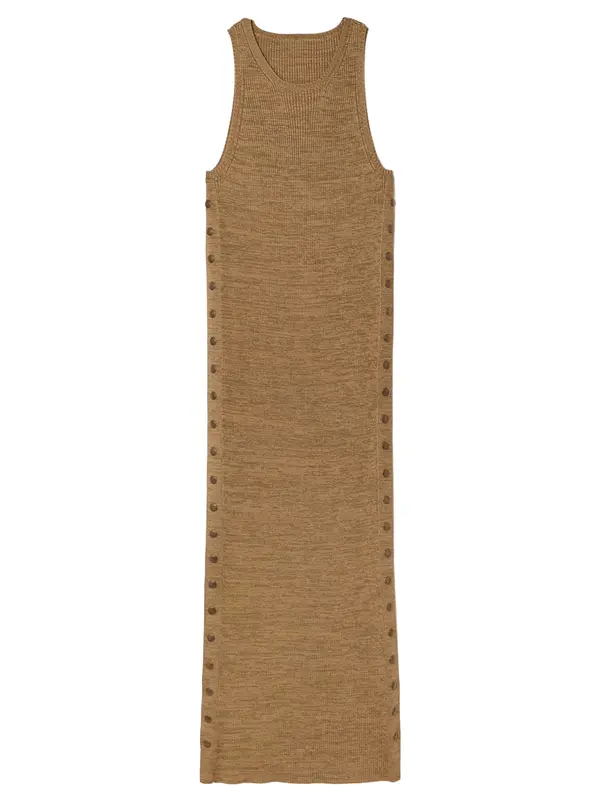 PETAR PETROV Felia Ribbed Silk Midi Dress - Neutrals