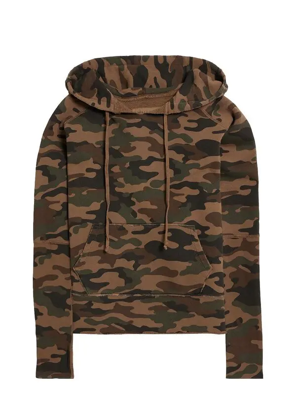 NILI LOTAN Camouflage-print French Cotton-terry Hoodie - Brown