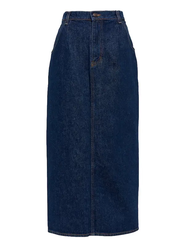 Magda Butrym Denim Midi Skirt - Blue