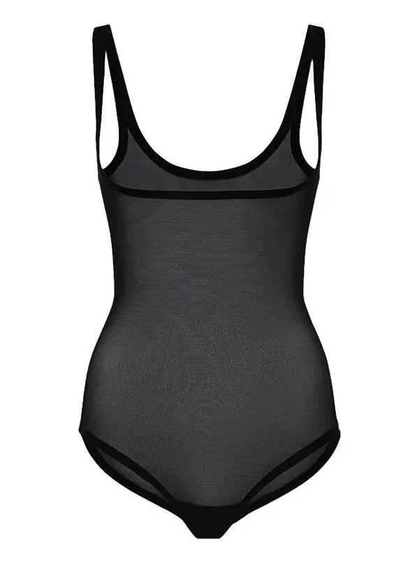 Wolford Formfitting Sheer Tulle Bodysuit - Black