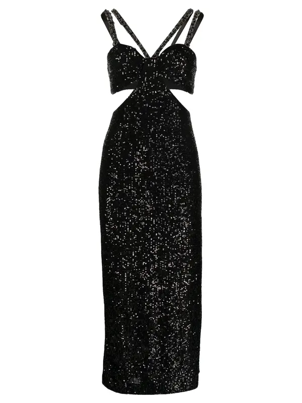Rebecca Vallance Missing Hours Sequinned Midi Dress - Black