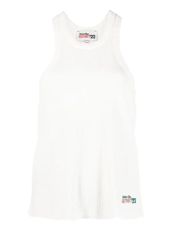REINA OLGA Venus Waffle-knit Tank Top - White