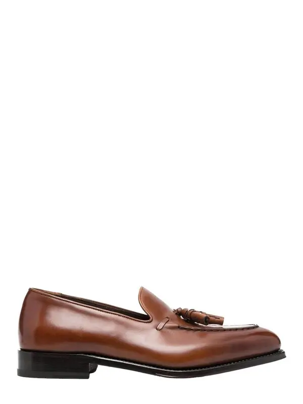 FERRAGAMO Tassel-detail Leather Loafers - Brown