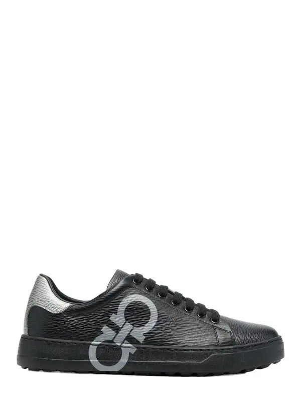 FERRAGAMO Gancini Logo Sneakers - Black