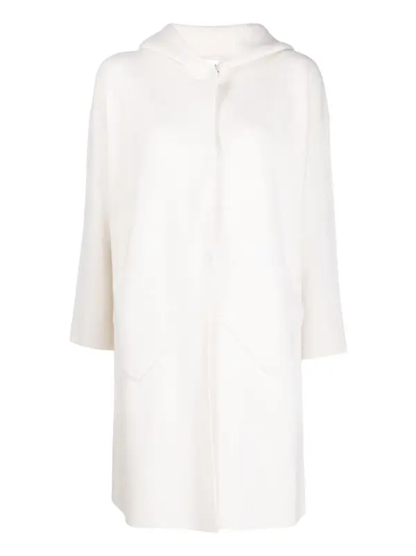 LISKA Hooded Cardi-coat - White