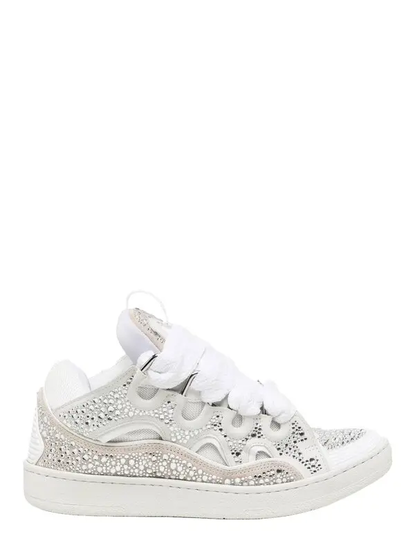 LANVIN Curb Rhinestone Sneakers - White