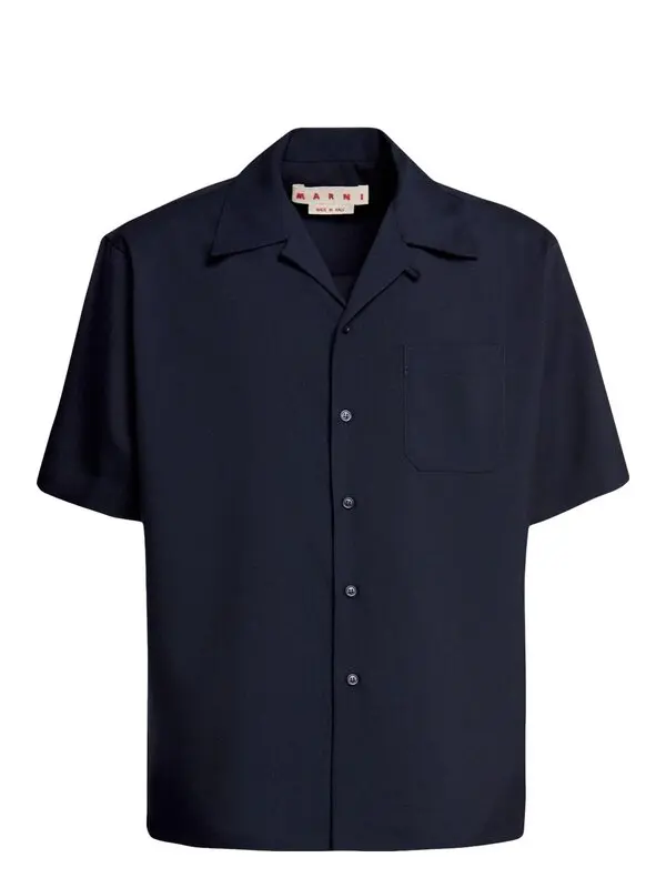 Marni Tropical Wool Bowling Shirt - Blue