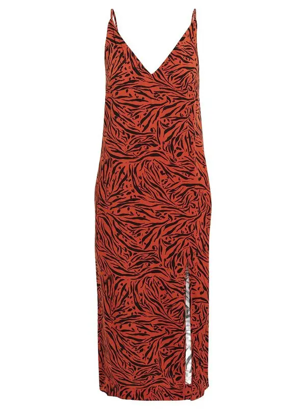 Seafolly Printed Broadcloth Midi Slip Dress - Brick
