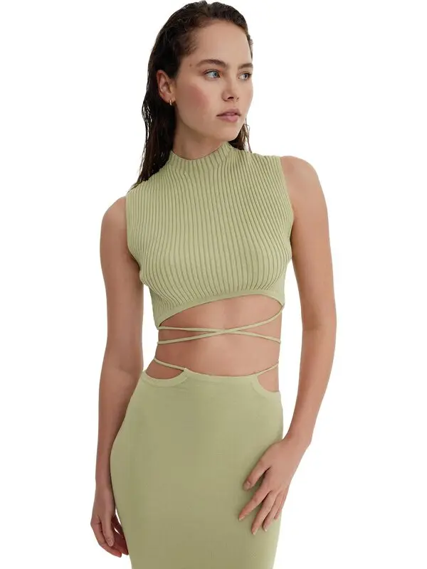 Significant Other Skye Cropped Top - Green