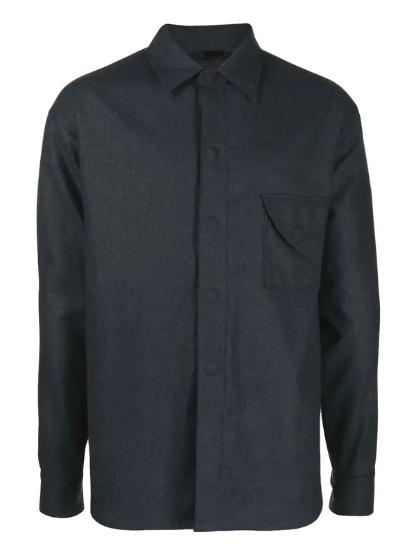 Giorgio Armani Wool Shirt Jacket - Blue