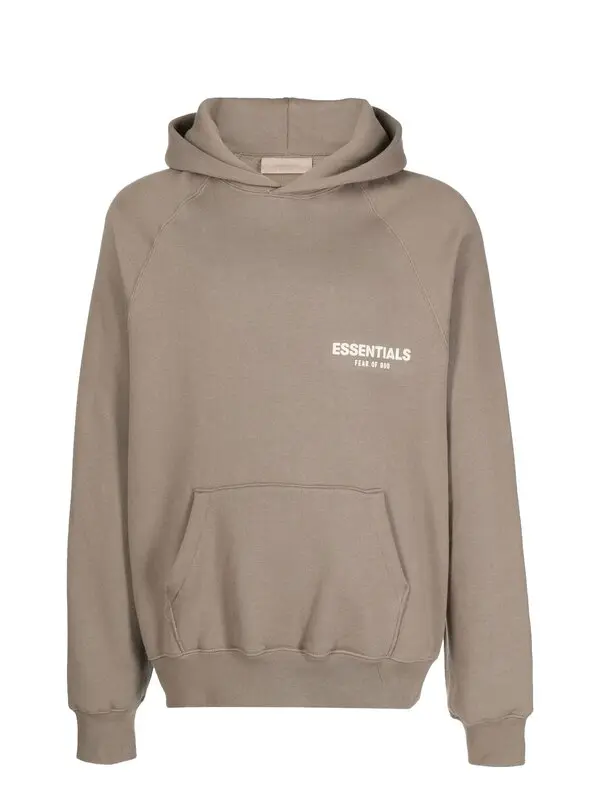 Fear Of God Logo-print Long-sleeve Hoodie - Brown