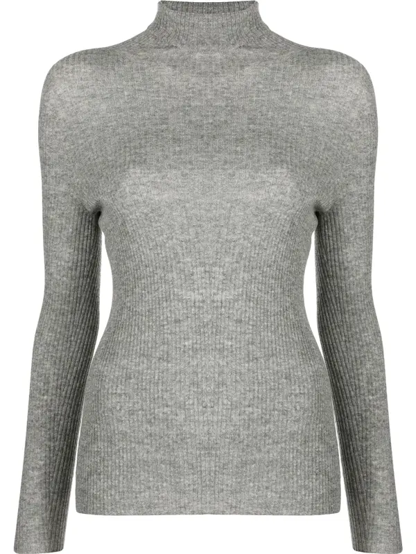 Fabiana Filippi Ribbed Roll-neck Jumper - Grey