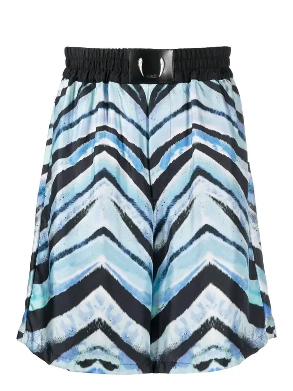 Roberto Cavalli Zebra Print Shorts - Blue