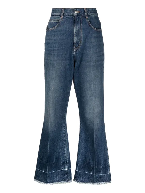 Stella McCartney The '90s Cropped Flared Jeans - Blue