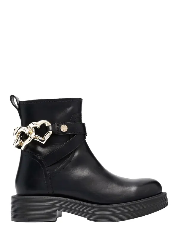 Moschino Heart-charm Ankle Boots - Black