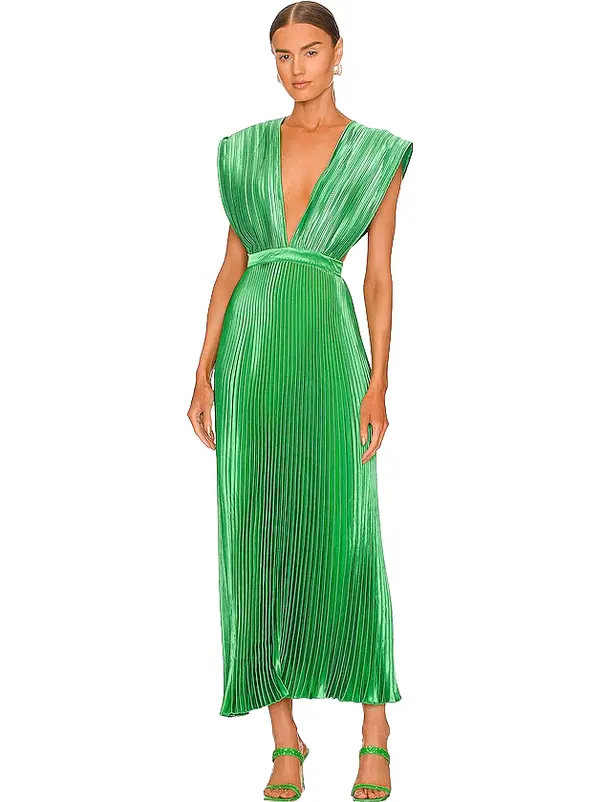 L'IDEE Gala Midi Dress - Bright Green