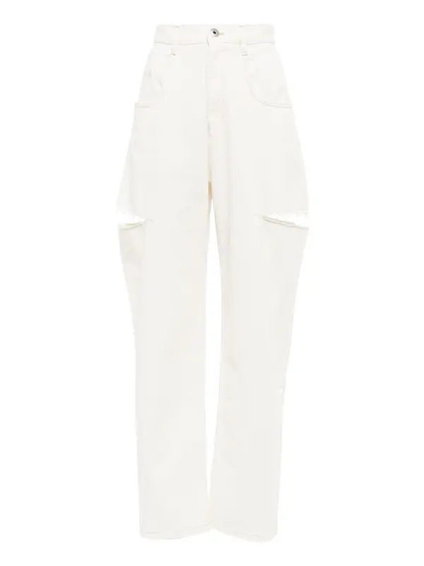 MAISON MARGIELA High-rise Straight Leg Jeans - White