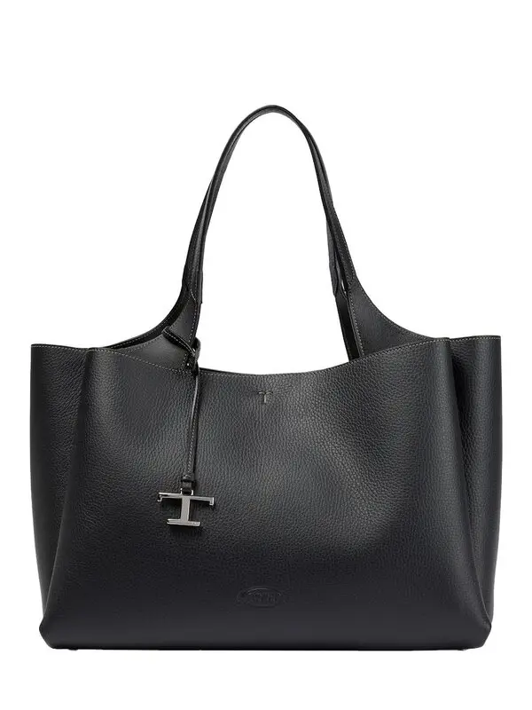 TOD'S Medium Leather Tote Bag - Black