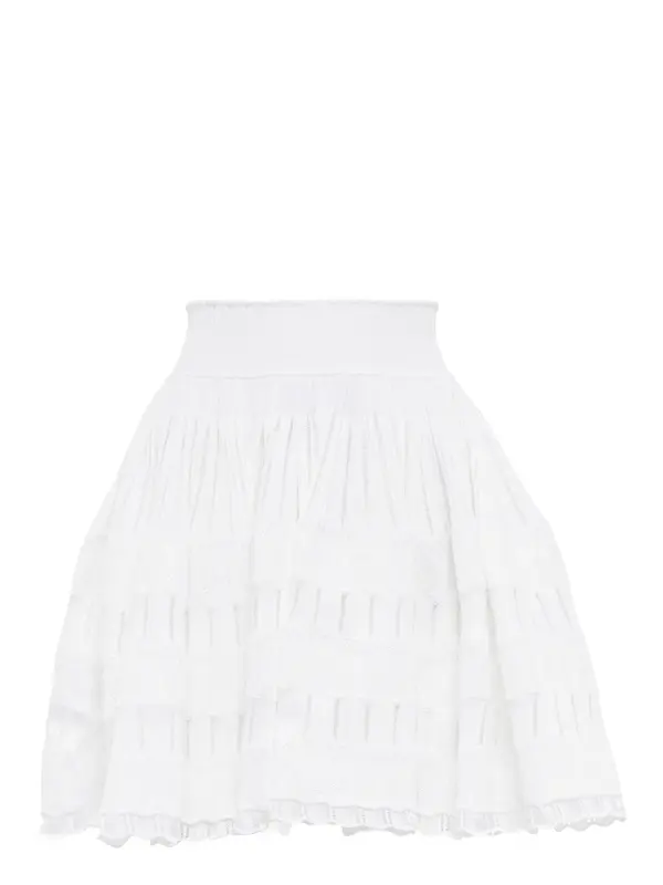 Alaïa Crinoline Pleated Miniskirt - White