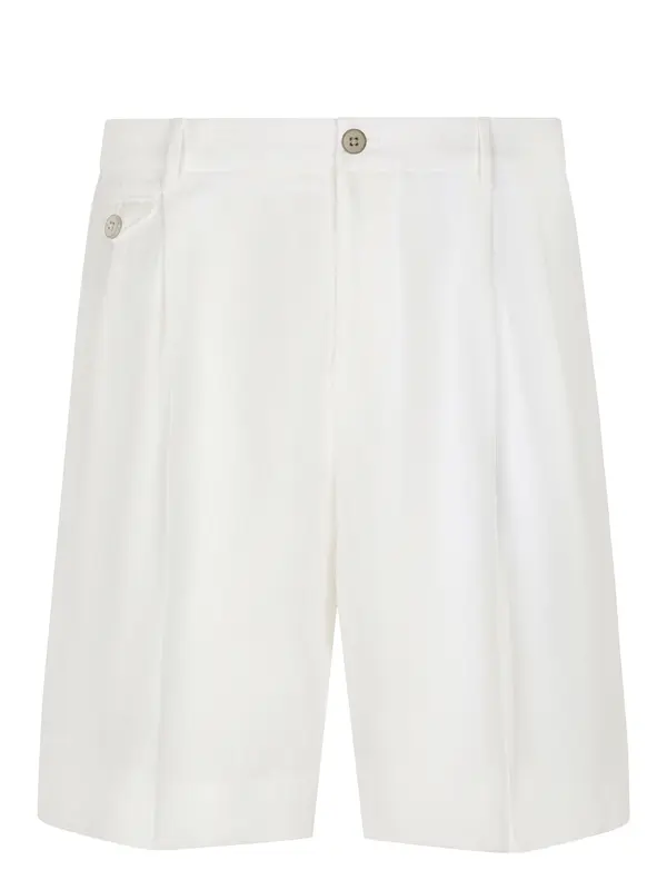 Dolce & Gabbana Regular Fit Linen Shorts - White