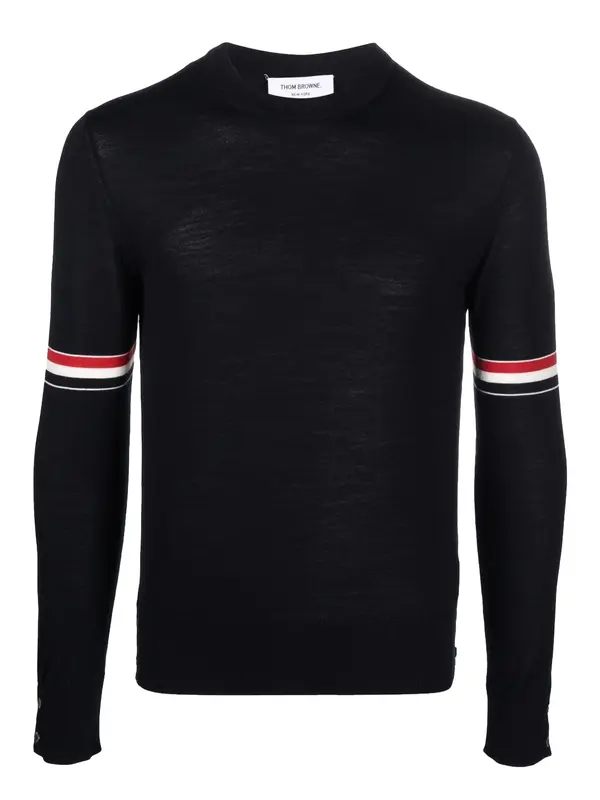 Thom Browne Rwb Striped Knitted Jumper - Blue