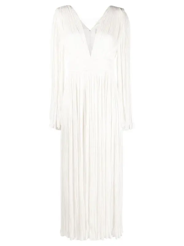 V:PM ATELIER Pleated Evening Gown - White