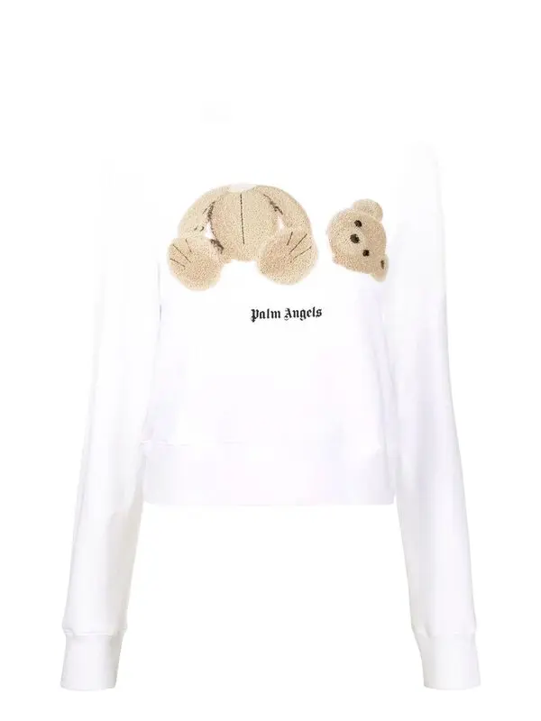 Palm Angels Teddy Bear-print Sweatshirt - White
