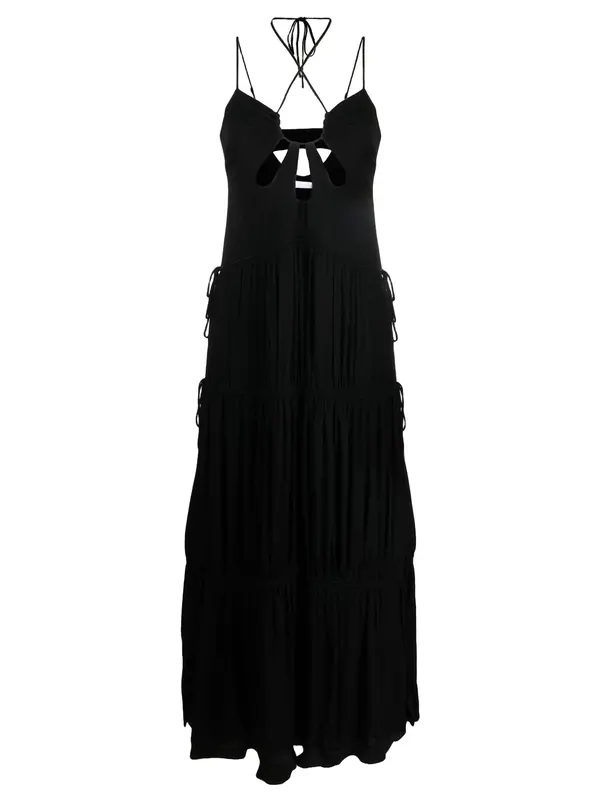 Simkhai Lina Pleated Maxi Dress - Black