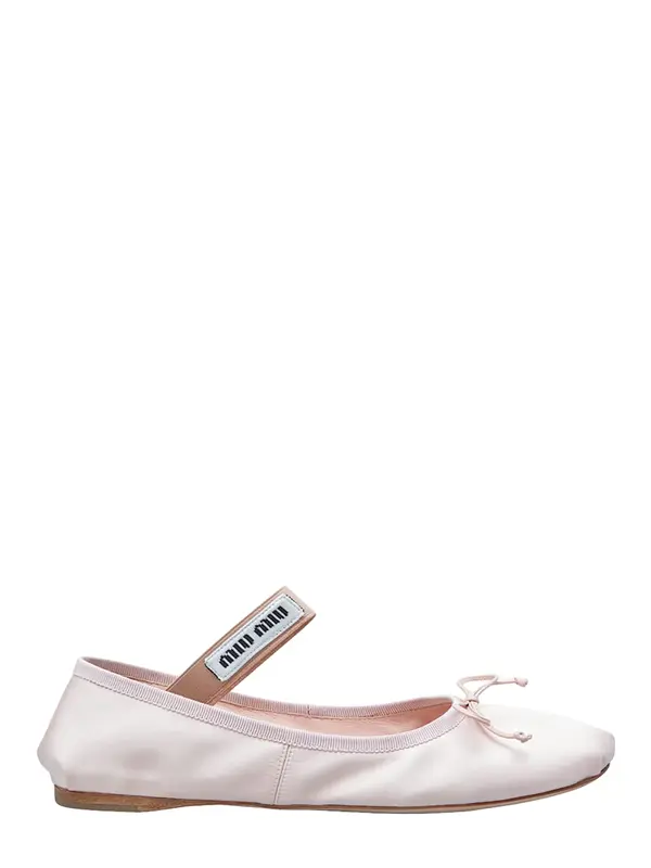 Miu Miu Satin Bow Ballerina Flats - Orchidea