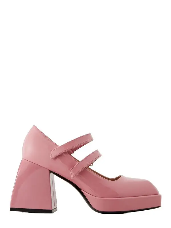 NODALETO Bulla Babies Patent-leather Platform Mary Jane Pumps - Pink