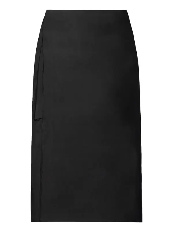 THE ROW Kanita Layered Silk-satin Midi Skirt - Black
