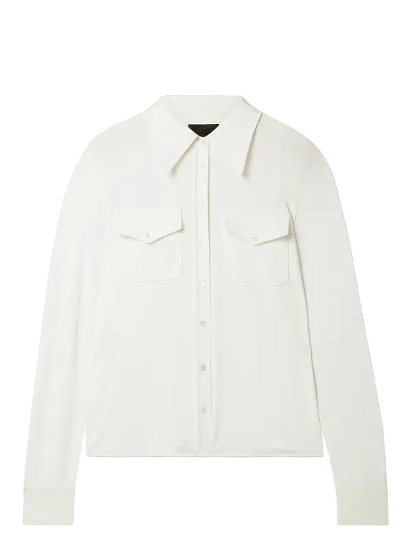 NILI LOTAN Aveline Jersey Shirt - Ivory