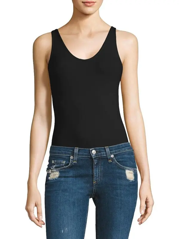 ATM Anthony Thomas Melillo V-neck Stretch-modal Bodysuit - Black