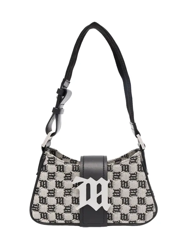 MISBHV Logo-plaque Woven Shoulder Bag - Neutrals