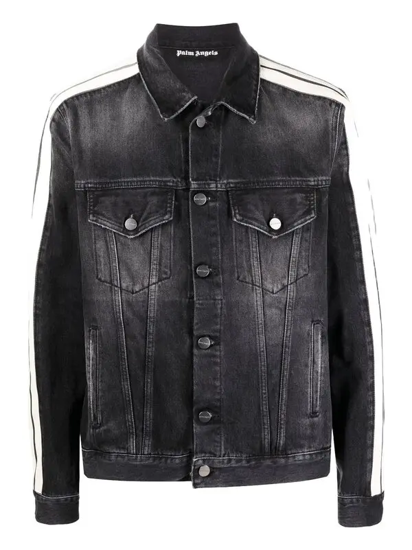 Palm Angels Side-stripe Denim Jacket - Black