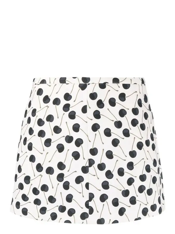 Red Valentino Cherry-print Mini Skort - Neutrals