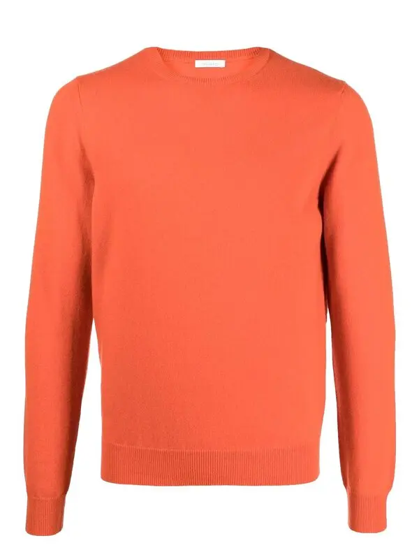 Malo Round-neck Knit Jumper - Orange