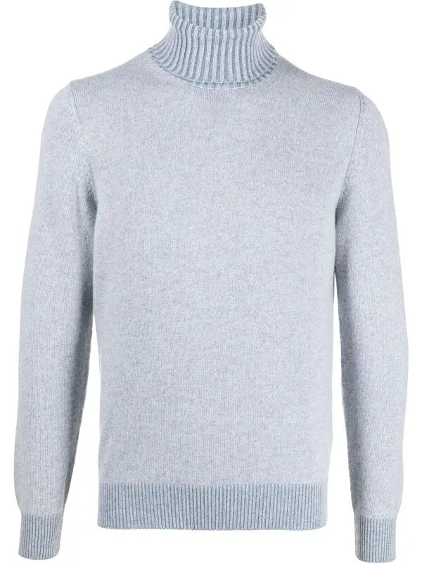 Malo Roll-neck Knit Jumper - Blue