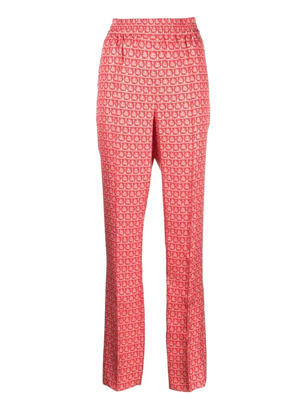 FERRAGAMO High-waisted Trousers - Red