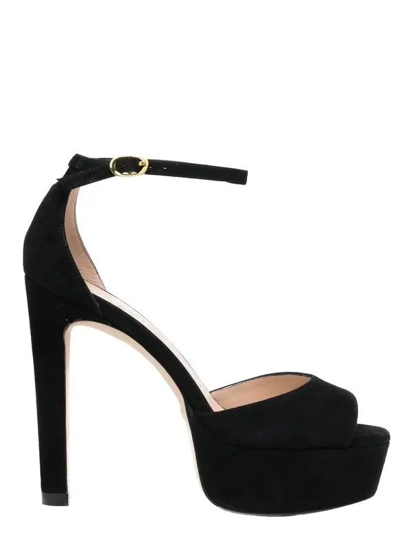 STUART WEITZMAN Platform Suede Sandals - Black