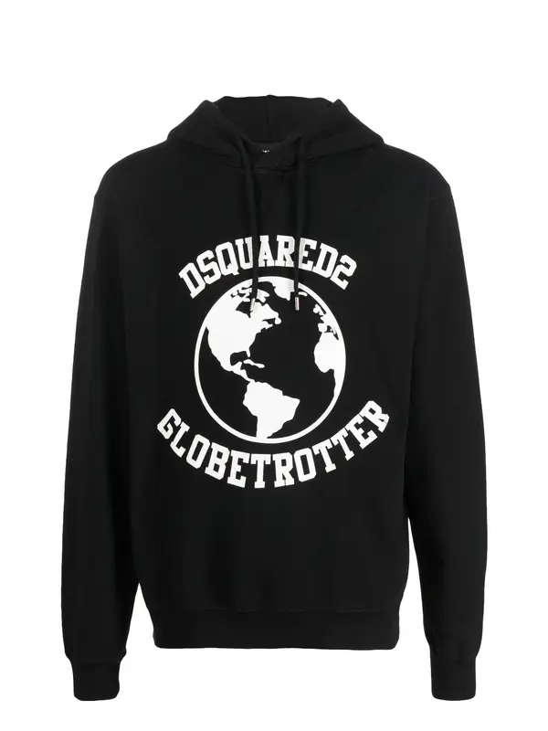 Dsquared2 Globetrotter Logo-print Hoodie - Black