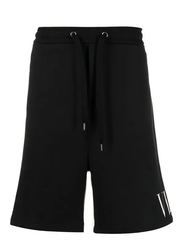 Valentino Garavani Vltn Two-tone Track Shorts - Black