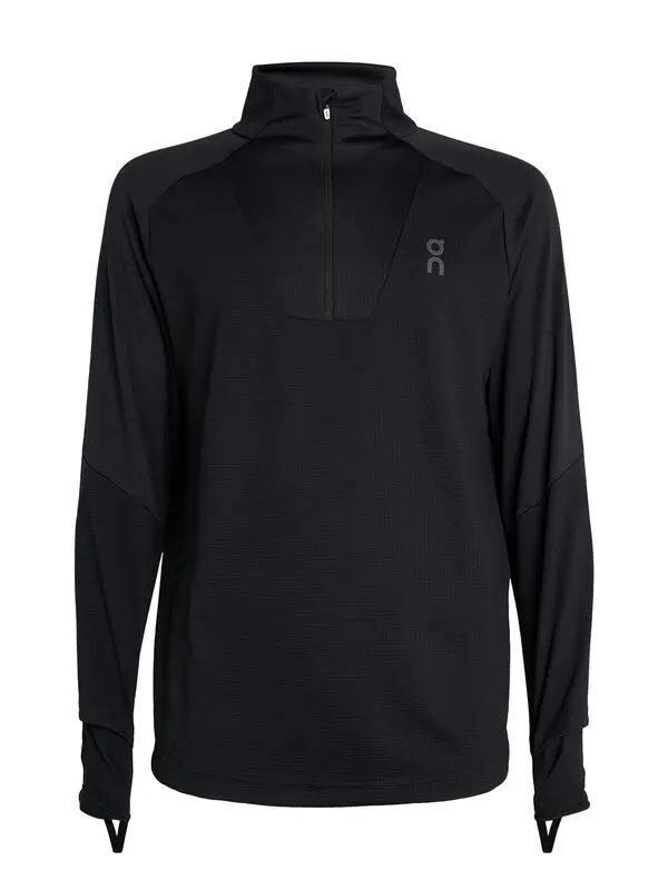On Climate Zip-up Long-sleeve T-shirt - Black