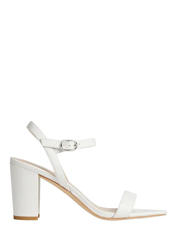 STUART WEITZMAN Tibby Leather Sandals - White