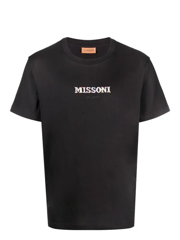 Missoni Logo-embroidered T-shirt - Black