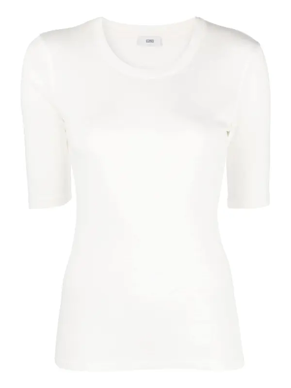 Closed Round-neck Short-sleeved T-shirt - White