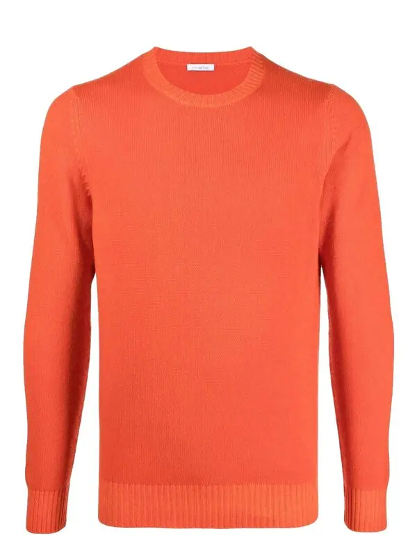 Malo Round-neck Knit Jumper - Orange