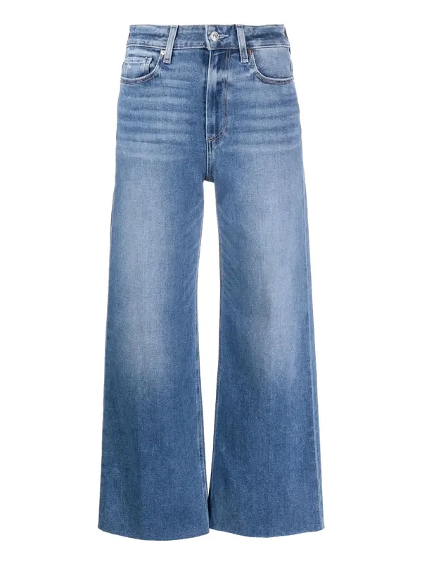 Paige Anessa Cropped Wide-leg Jeans - Blue