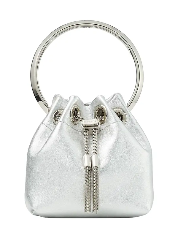 JIMMY CHOO Bon Bon Micro Bucket Bag - Silver