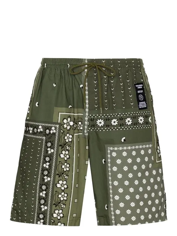 NEIGHBORHOOD Bandana Patchwork Bermuda Shorts - Green